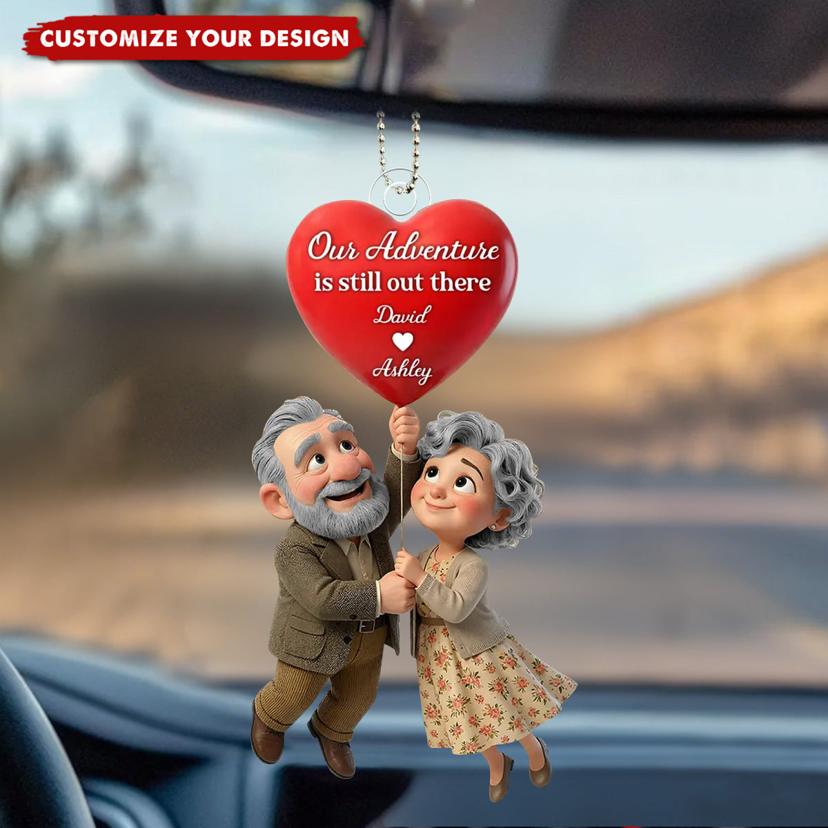Our Adventure Is Still Out There Old Couple - Personalized Car Hanger ...
