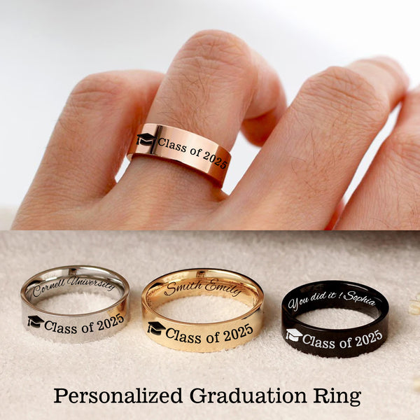 Graduation Ring - Personalized Engraved Ring - Custom Ring for Best Fr ...