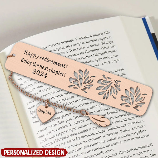 Happy Retirement Enjoy The Next Chapter Personalized Metal Bookmark ...