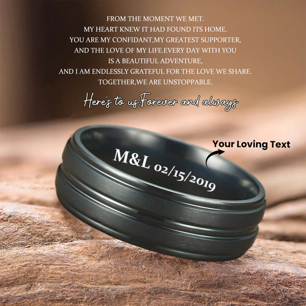 Personalized Custom Text Promise Ring - Gift For Couple - pixisid
